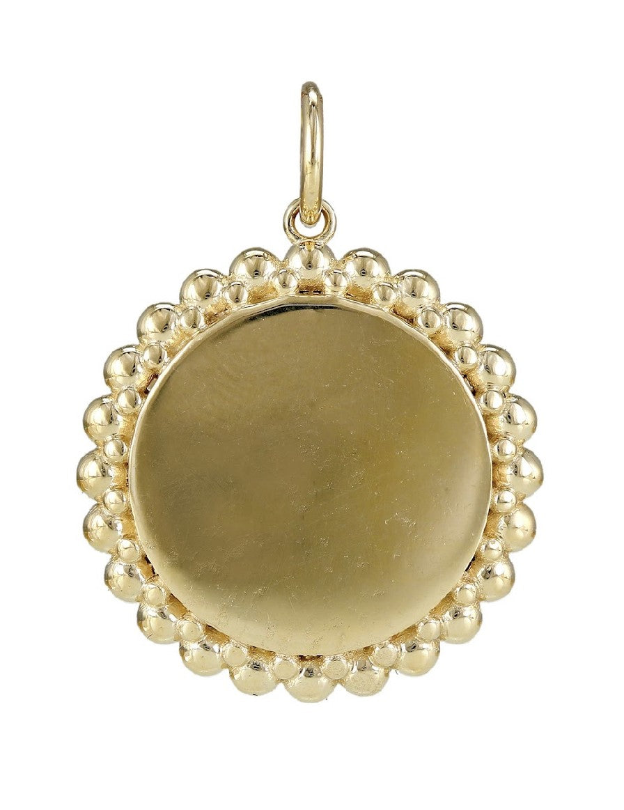 Beaded Gold Circle Medallion Charm – Honeybee Collection